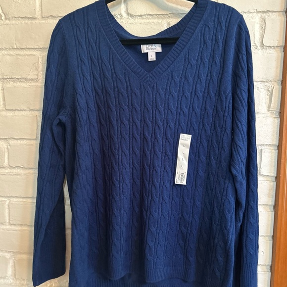 croft & barrow | Sweaters | Croft Barrow Royal Blue Cable Knit Sweater ...